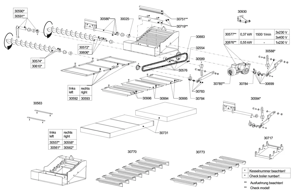 C150-200 Stepping grate and de-ashing